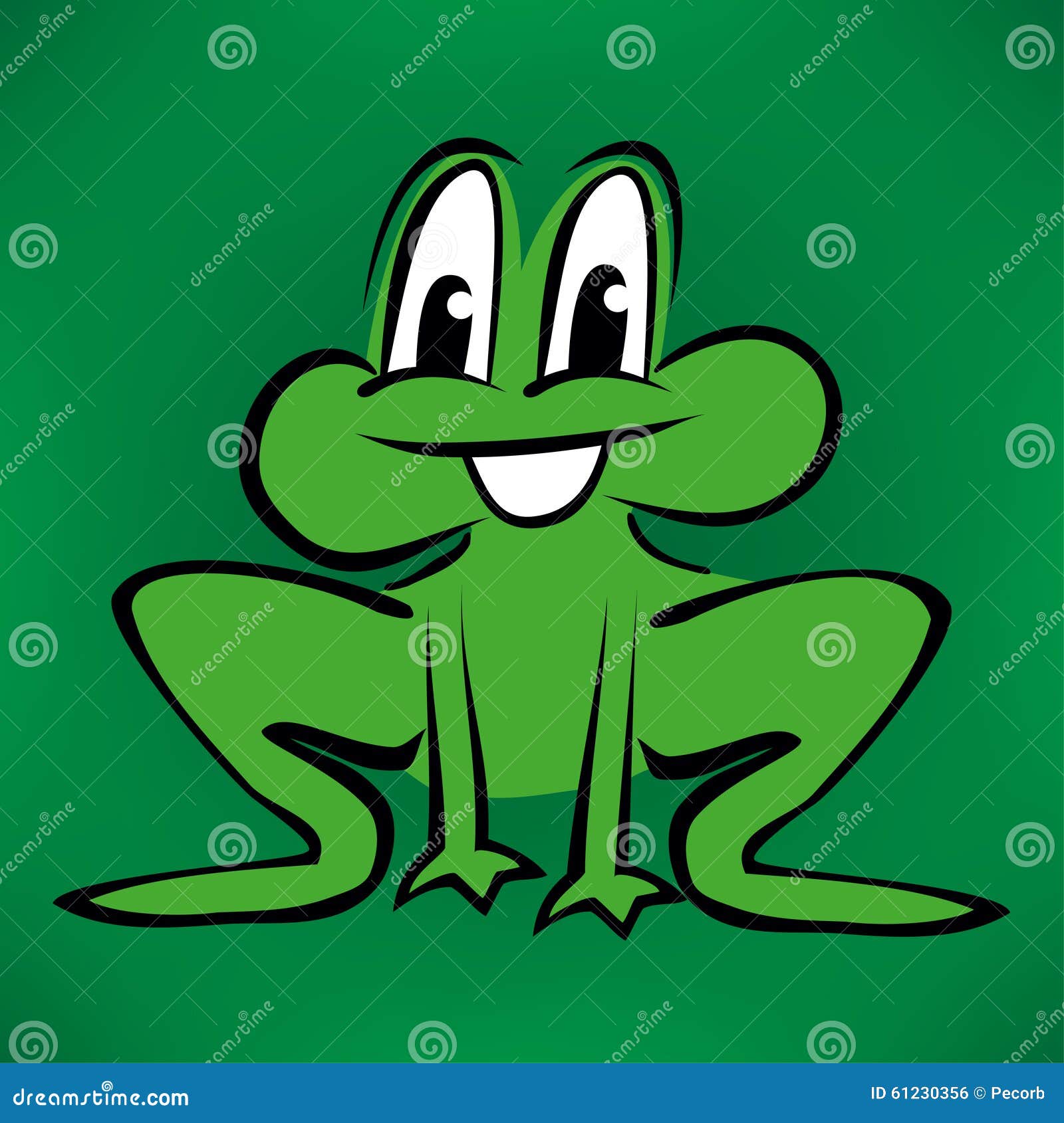 Illustration Av Tecknad Filmgrodan Vektor Illustrationer - Illustration ...