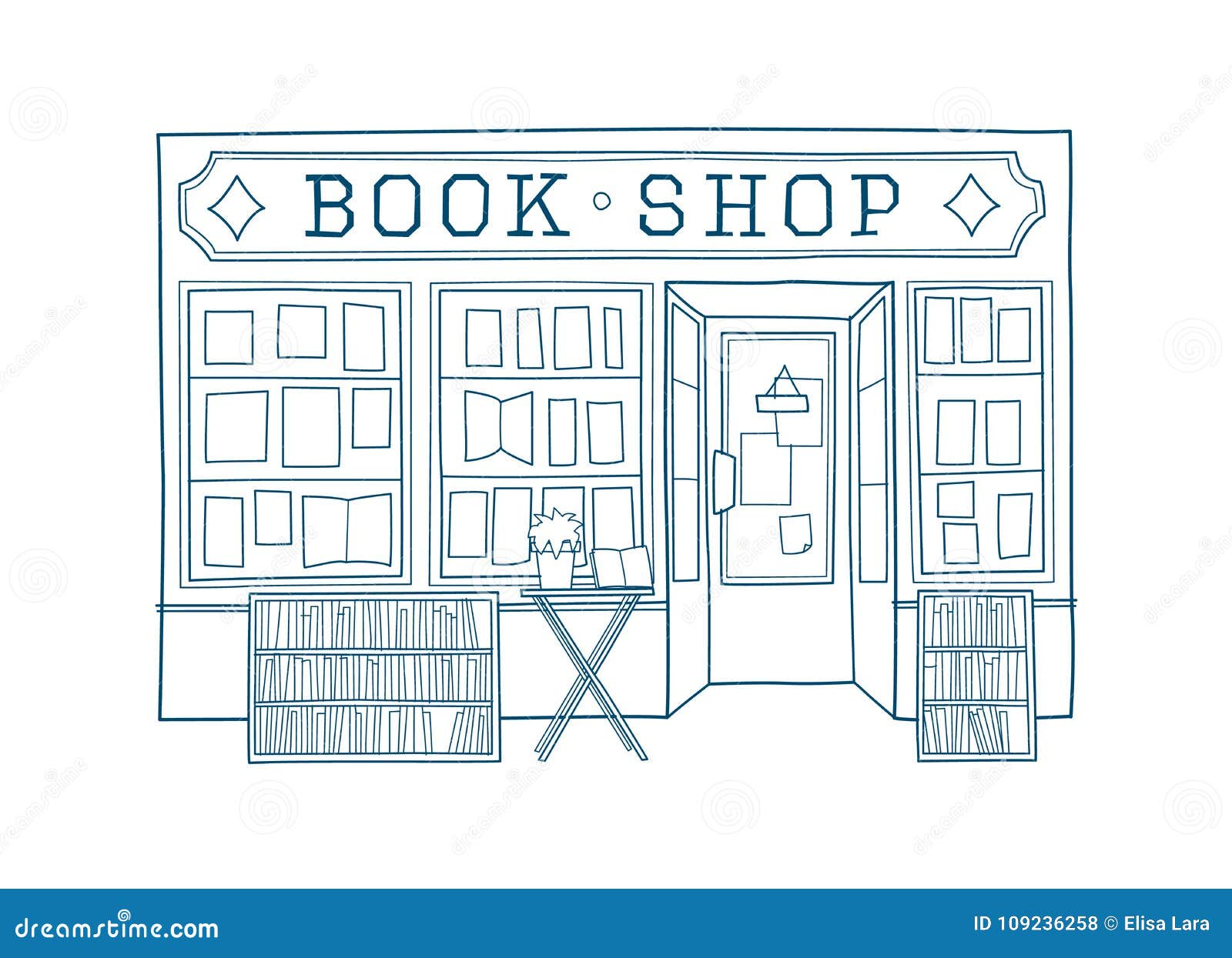 Illustration Avant De Vecteur De Librairie Illustration de Vecteur ...