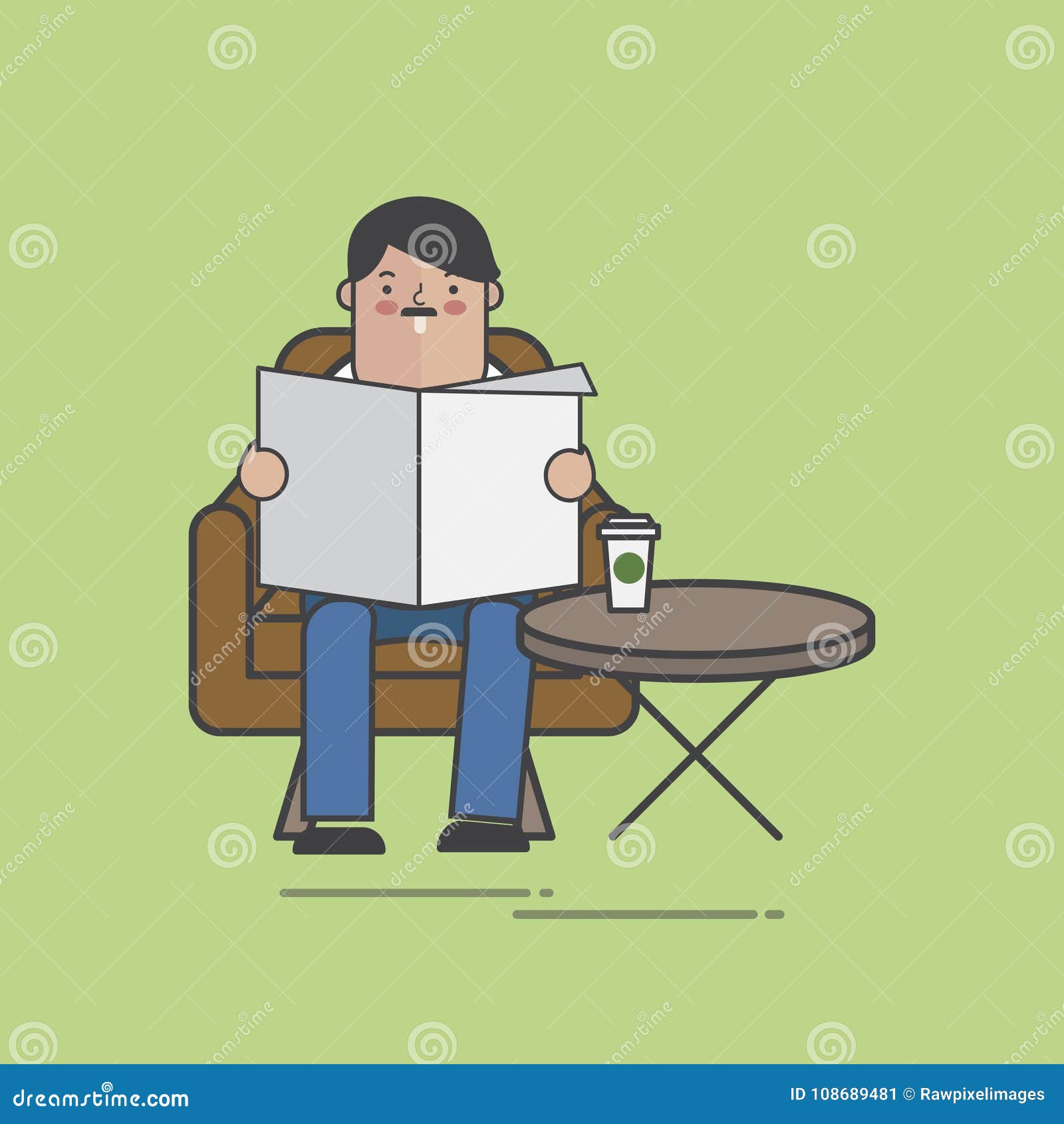 Illustration of Avatar Drinks Coffee Stock Illustration - Illustration ...