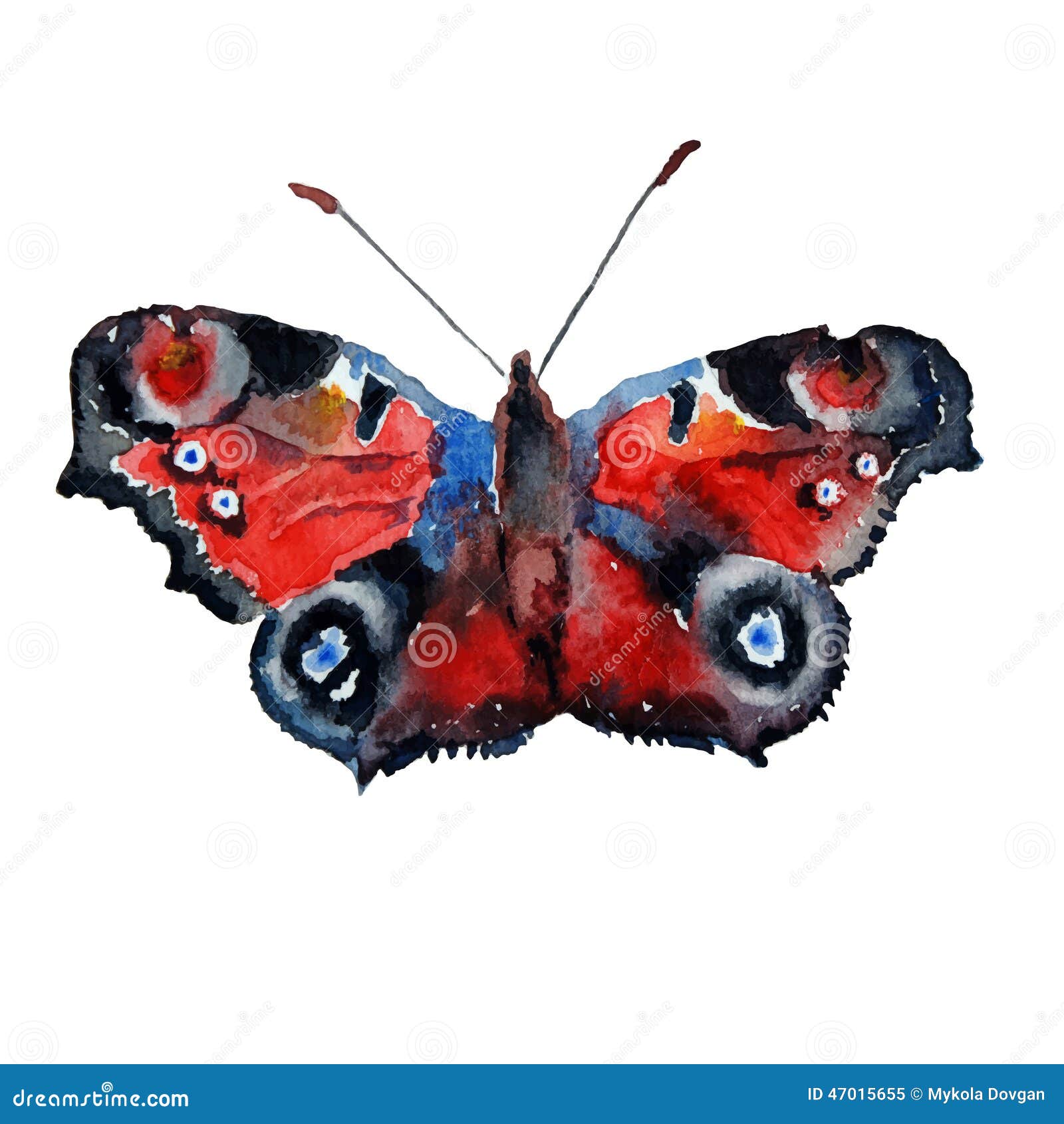 Illustration Avec Le Papillon Rouge Illustration de Vecteur ...