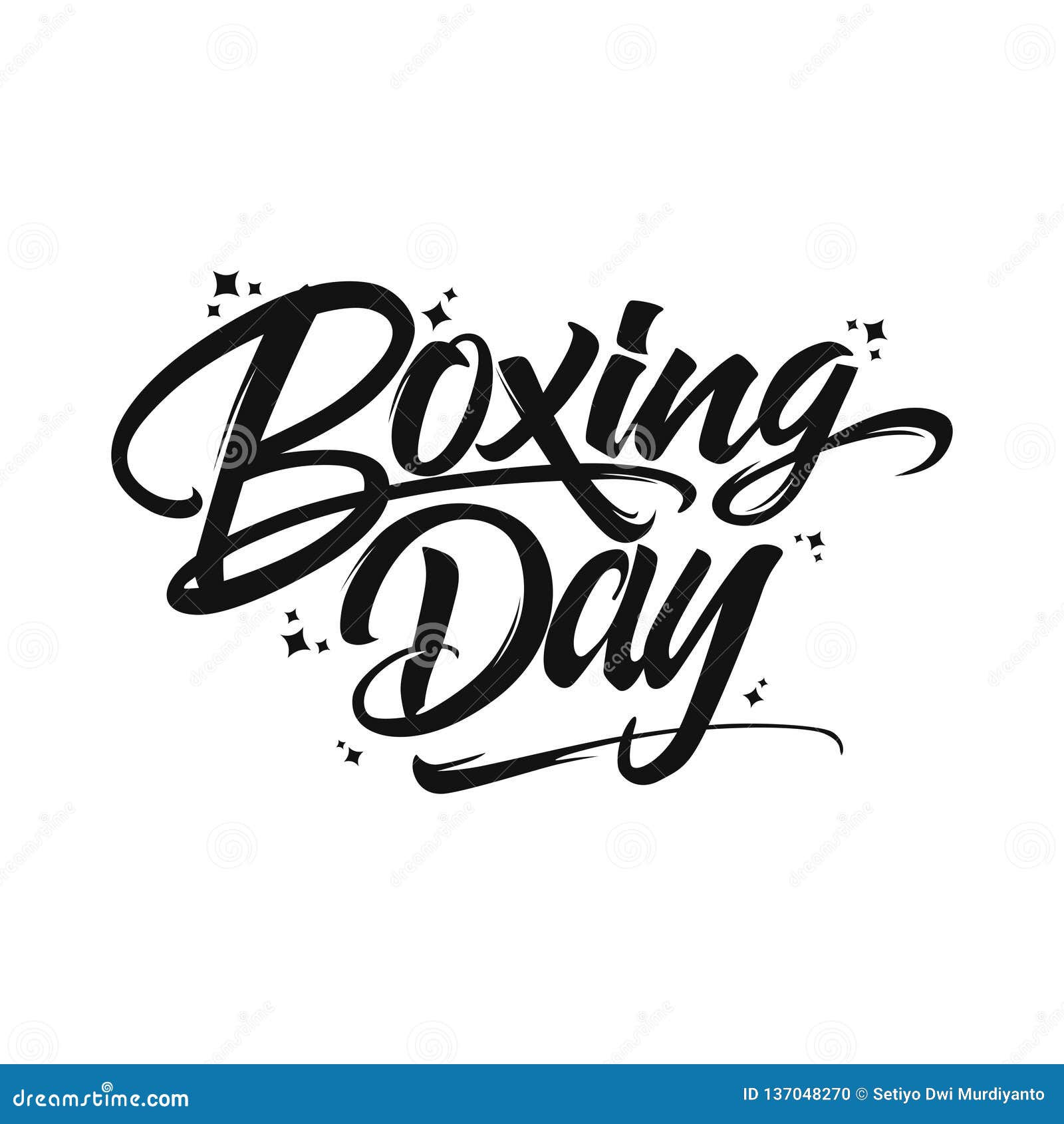 Awesome Boxing Day Lettering Brush Type Vector Stock Illustration ...