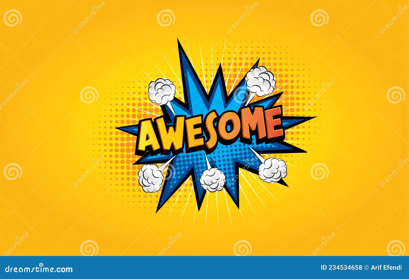 Illustration of the Awesome Comic Bubble Retro Text. Pop Art Style ...