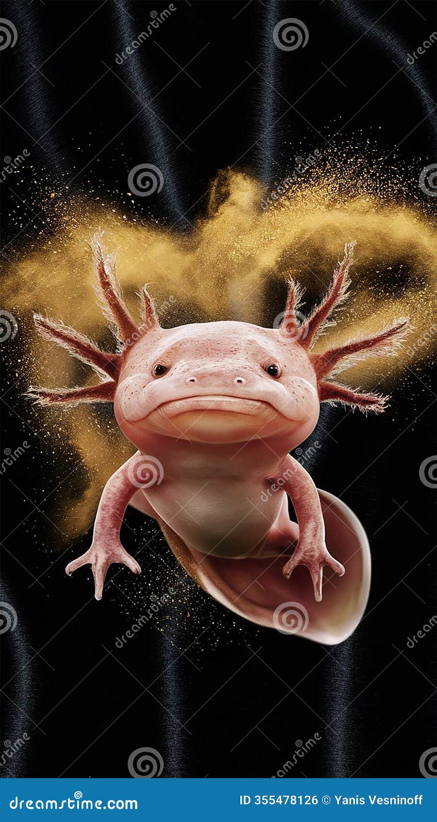 A Illustration of an Axolotl with a Dynamic and Abstract Style ...