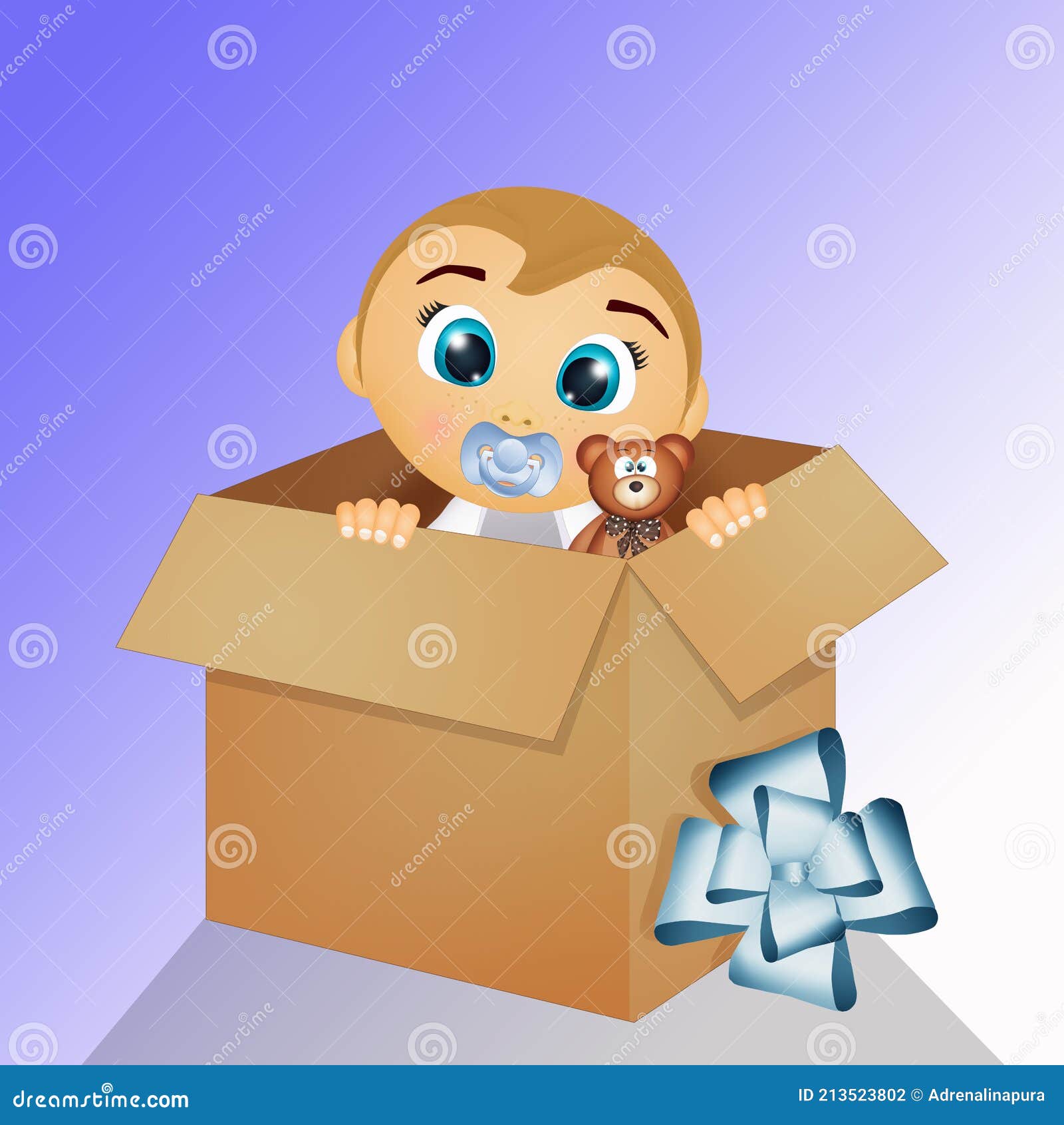 Illustration of Baby in the Carton Stock Illustration - Illustration of ...