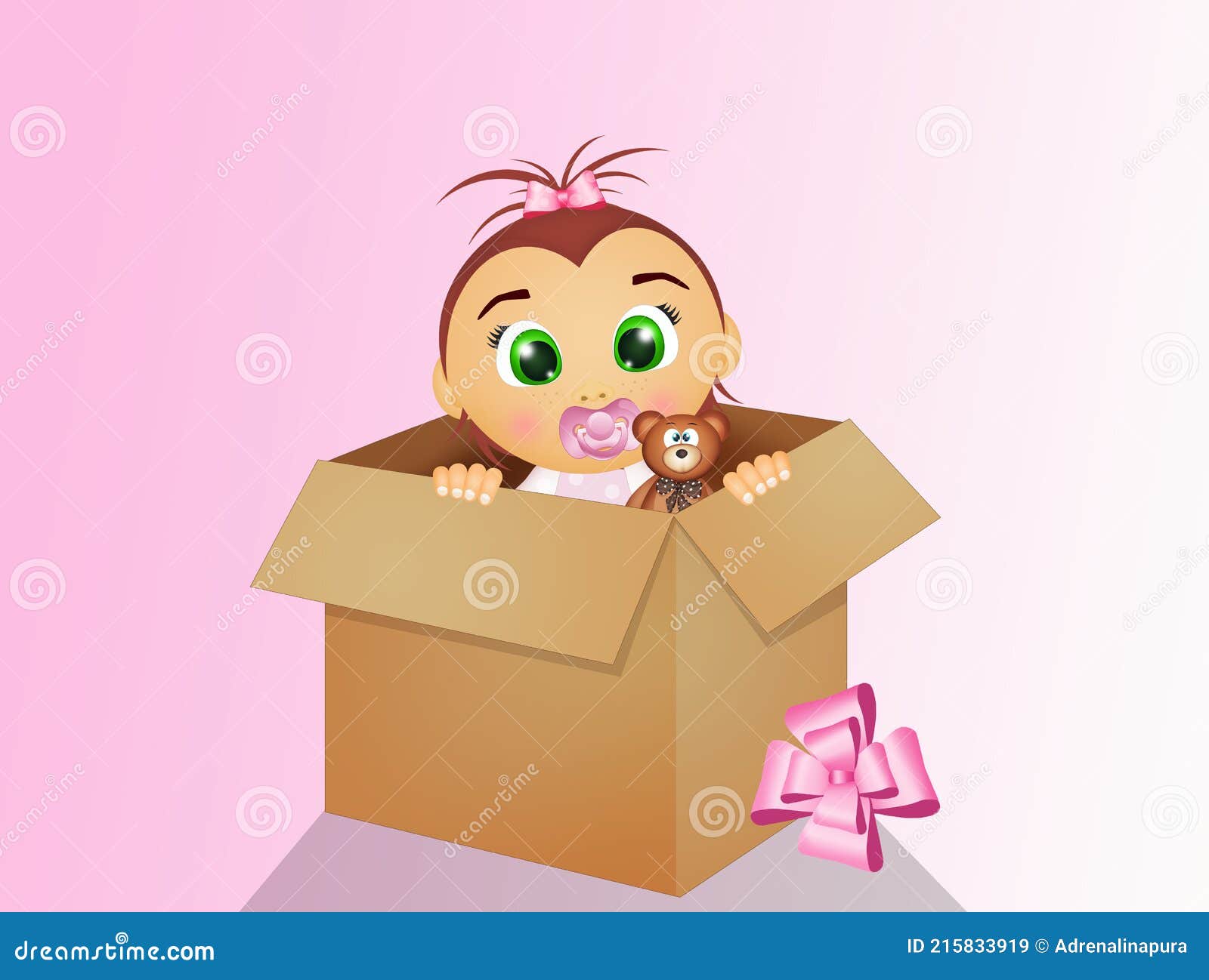 Illustration of Baby in the Carton Stock Illustration - Illustration of ...