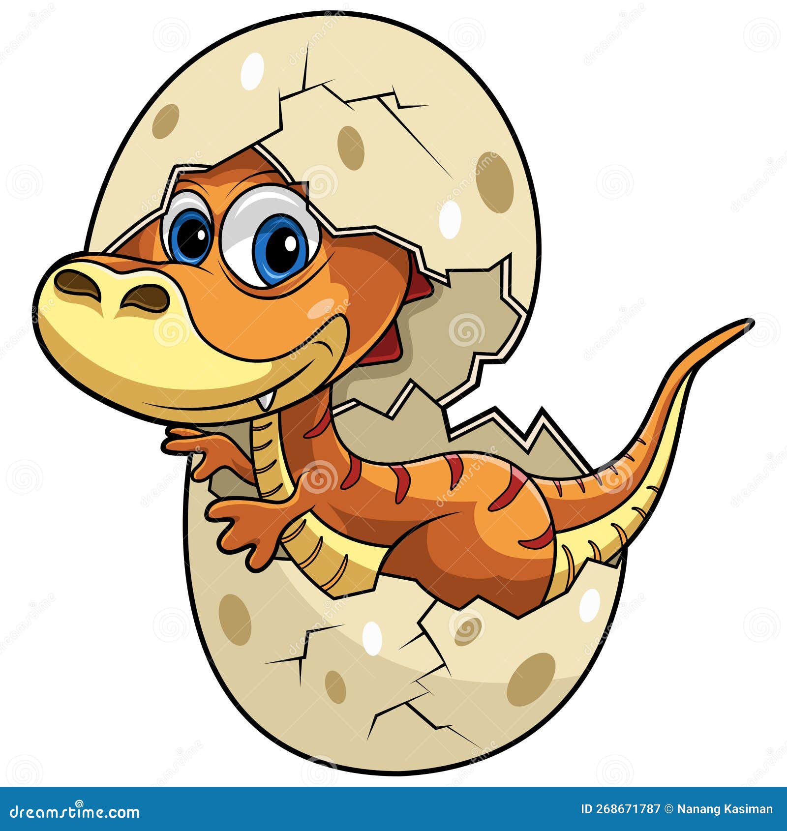 Baby Dinosaur Hatching from Egg Stock Vector - Illustration of happy ...