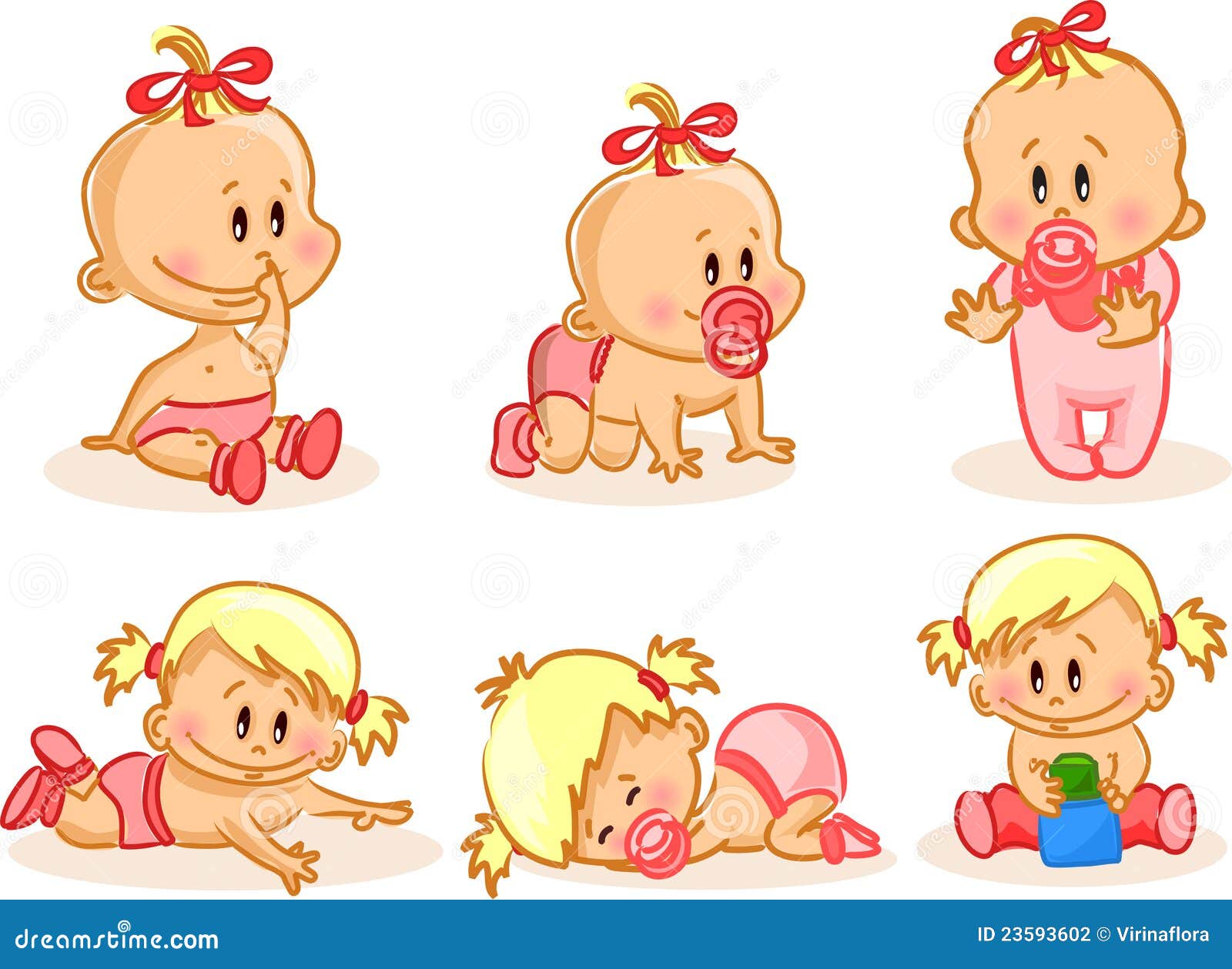 Illustration of Baby Girls,vector Stock Vector - Illustration of ...