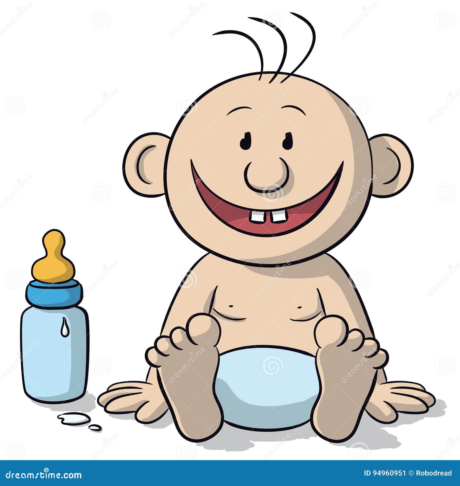 Illustration of Baby Laughing Stock Vector - Illustration of sitting ...