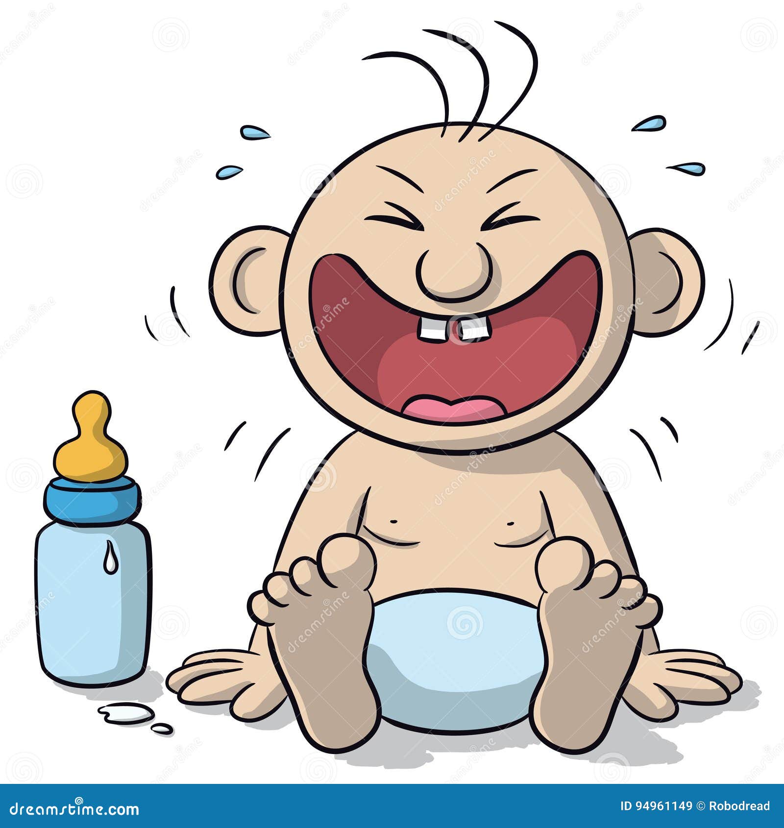 Illustration of Baby Laughing Stock Vector - Illustration of comic ...