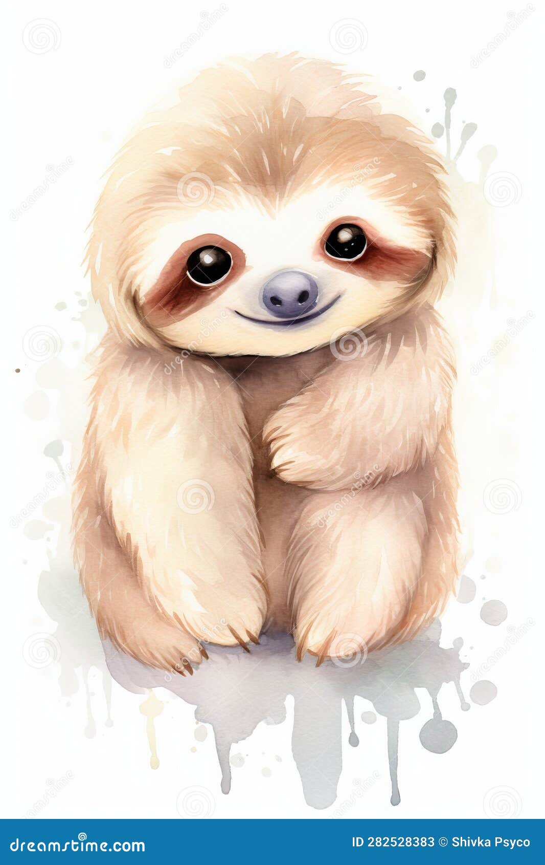 Illustration of a Baby Sloth on White Background Stock Illustration ...