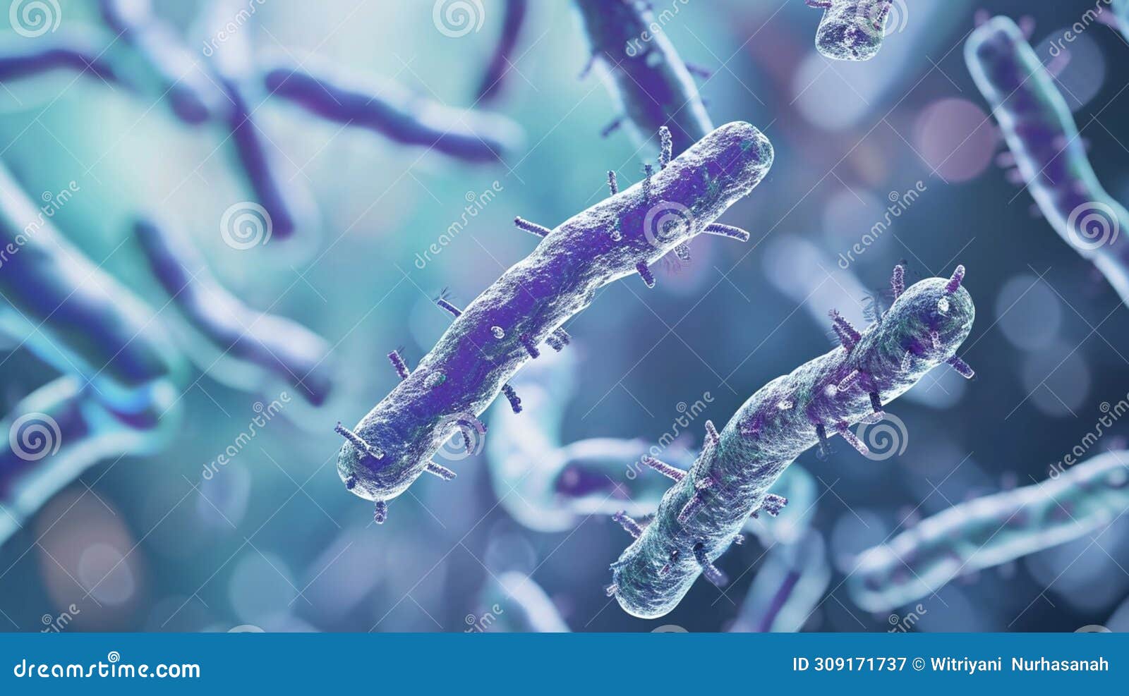 Illustration of the Bacillus Microorganisms, Closeup . Generative Ai ...