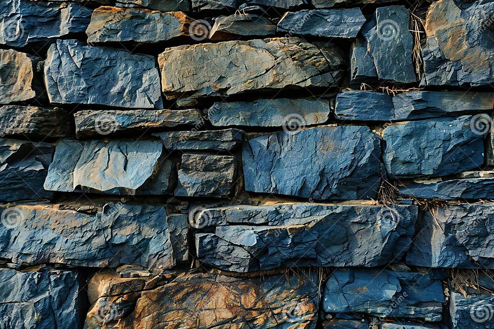 Background of Blue Stone Wall Texture, Natural Pattern and Texture for ...