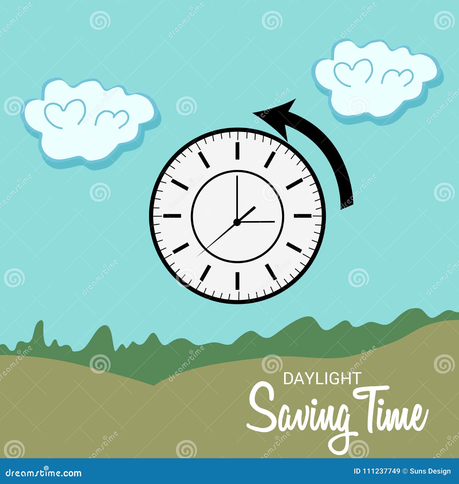 Daylight Saving Time. stock illustration. Illustration of editable ...