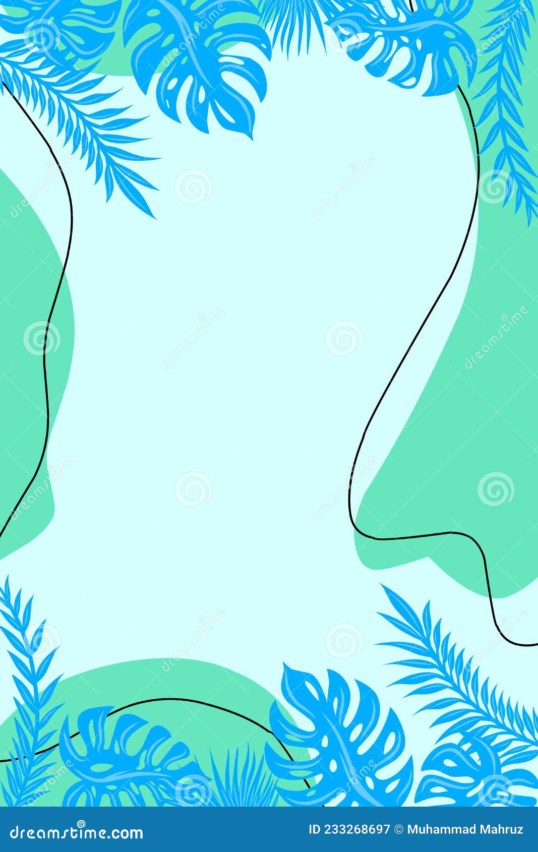 Illustration of the Background Design of Leaves and Flowers Stock ...
