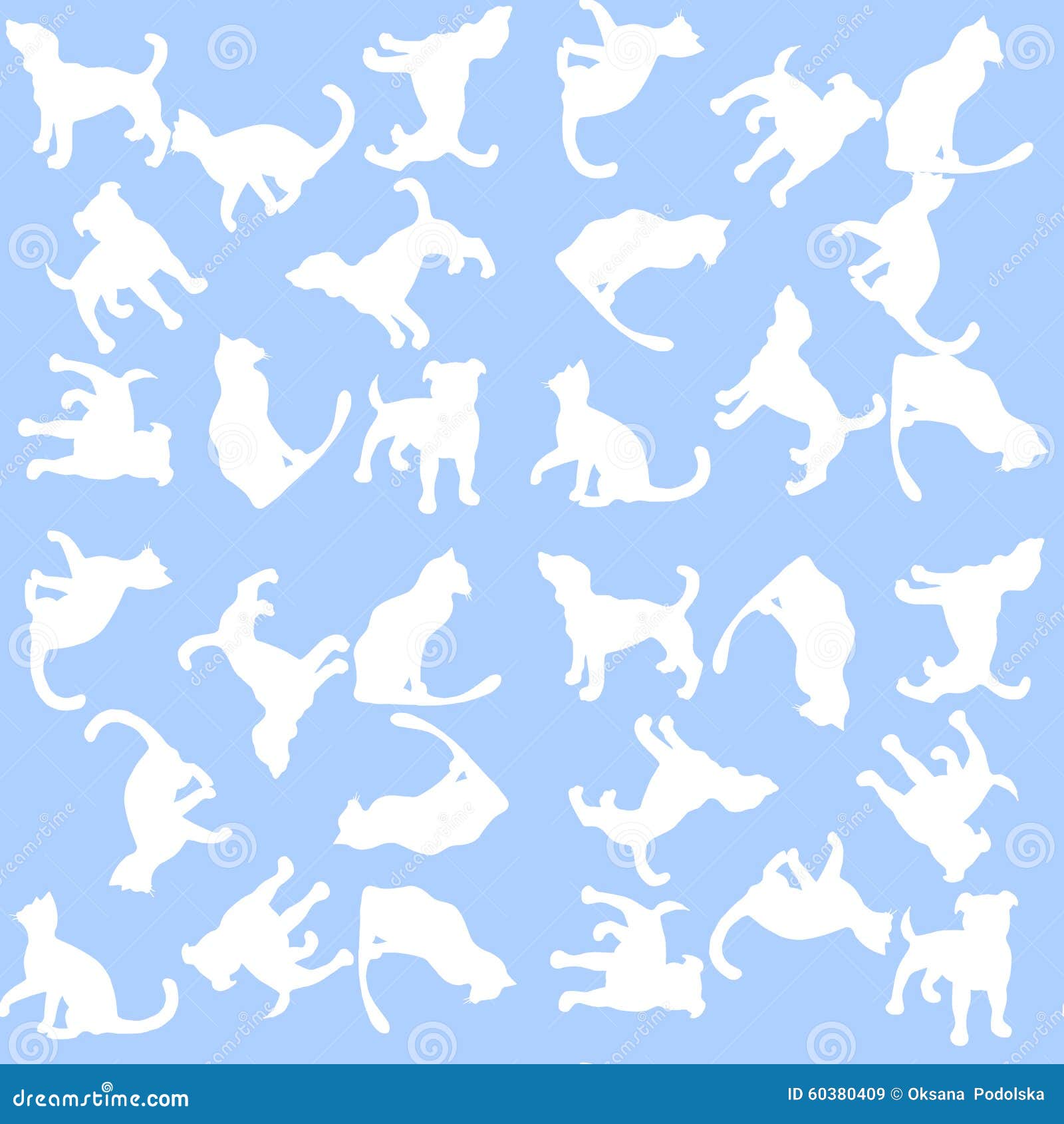 Illustration Background with Dogs and Cats. Seamless Pattern. Stock ...