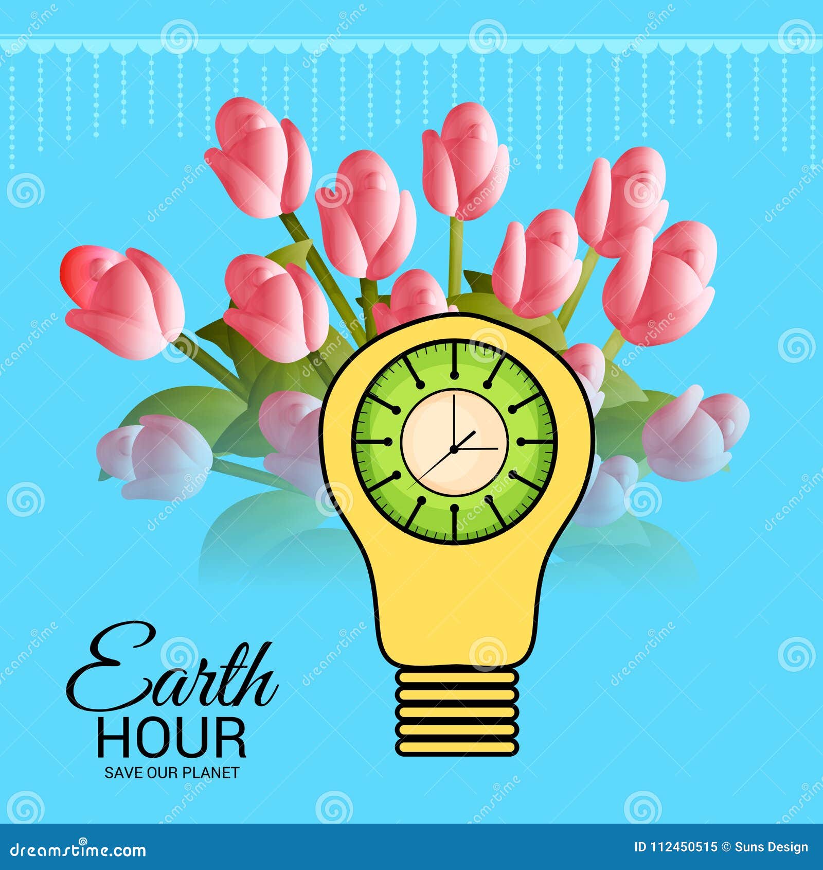 Earth Hour for Save Your Planet. Stock Illustration - Illustration of ...