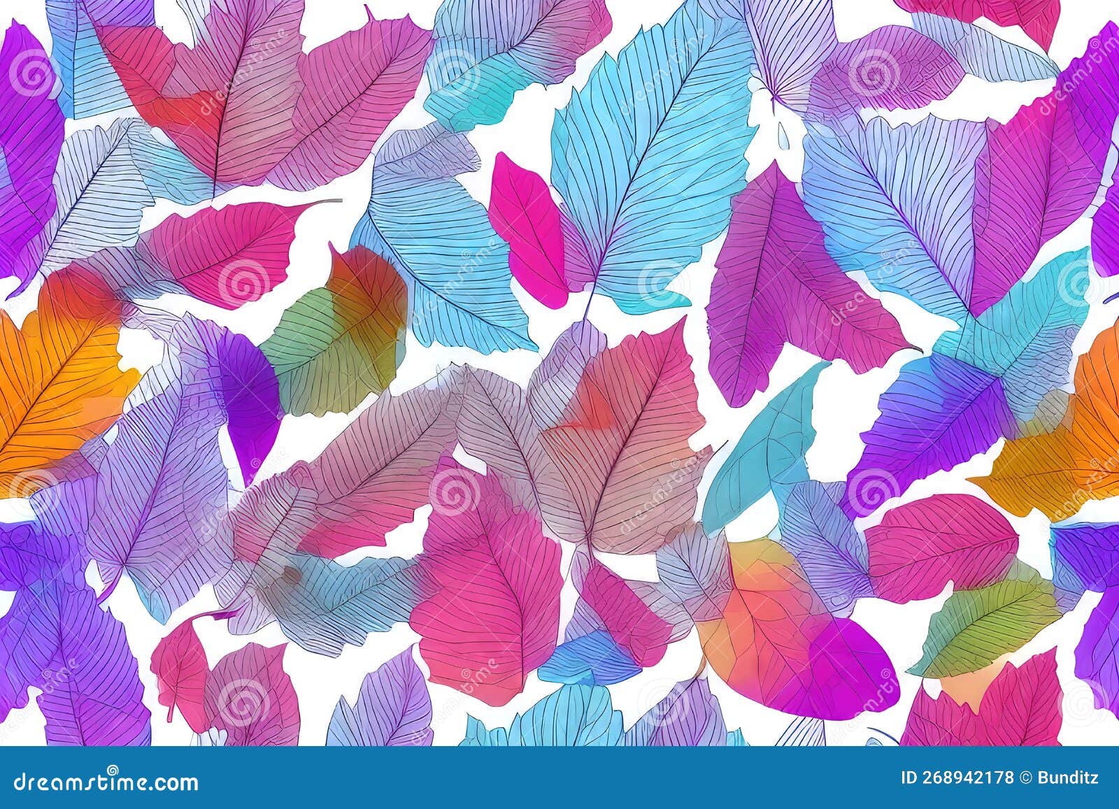 Illustration Background Image Colorful Leaves Many Forms Many Types ...