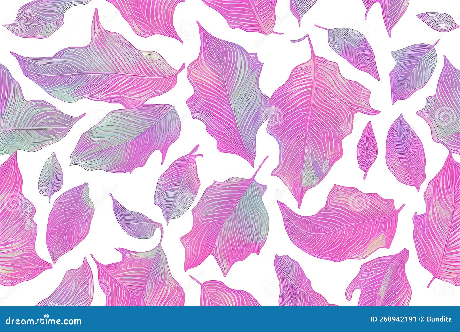 Illustration Background Image Colorful Leaves Many Forms Many Types ...