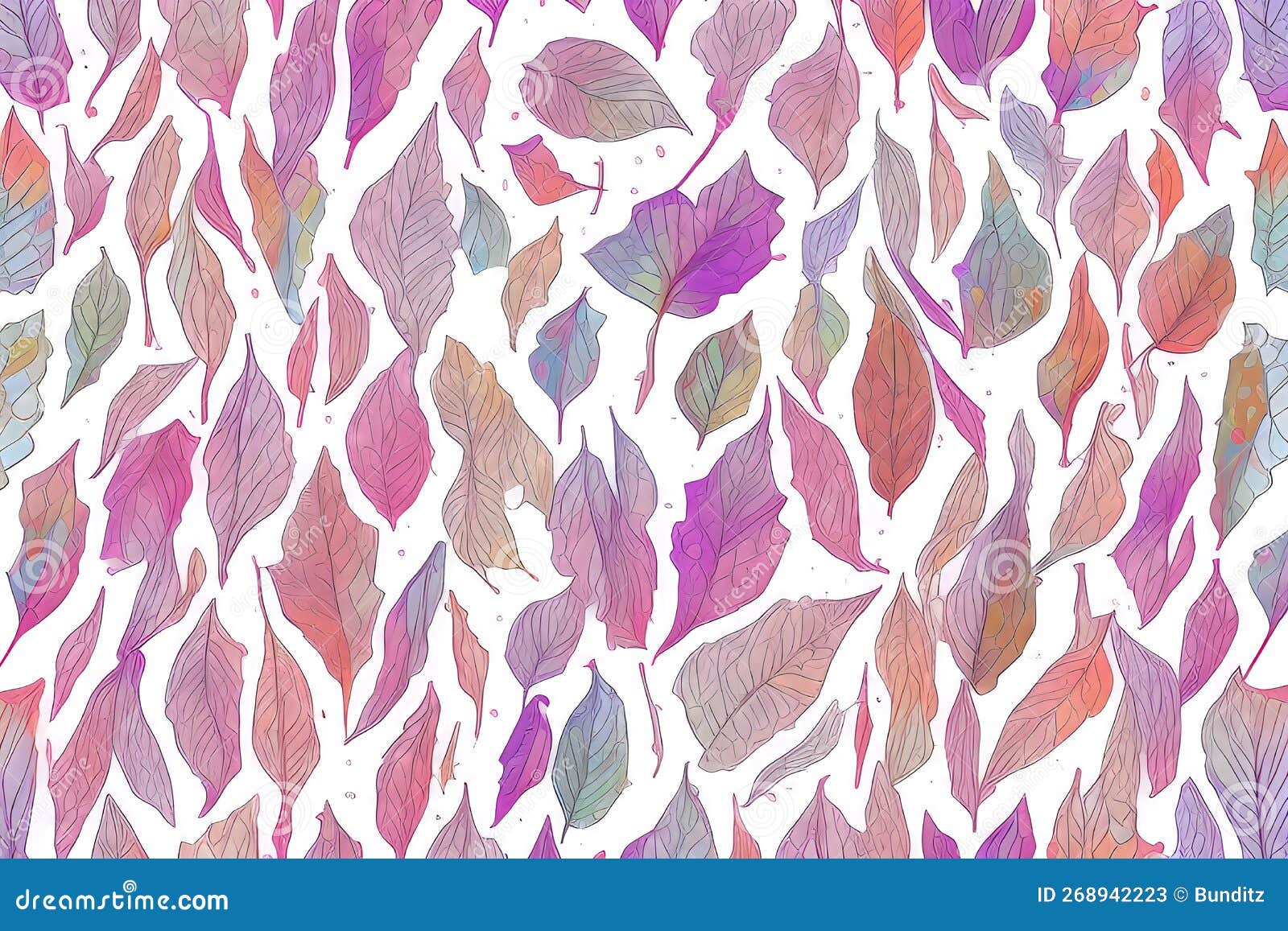 Illustration Background Image Colorful Leaves Many Forms Many Types ...