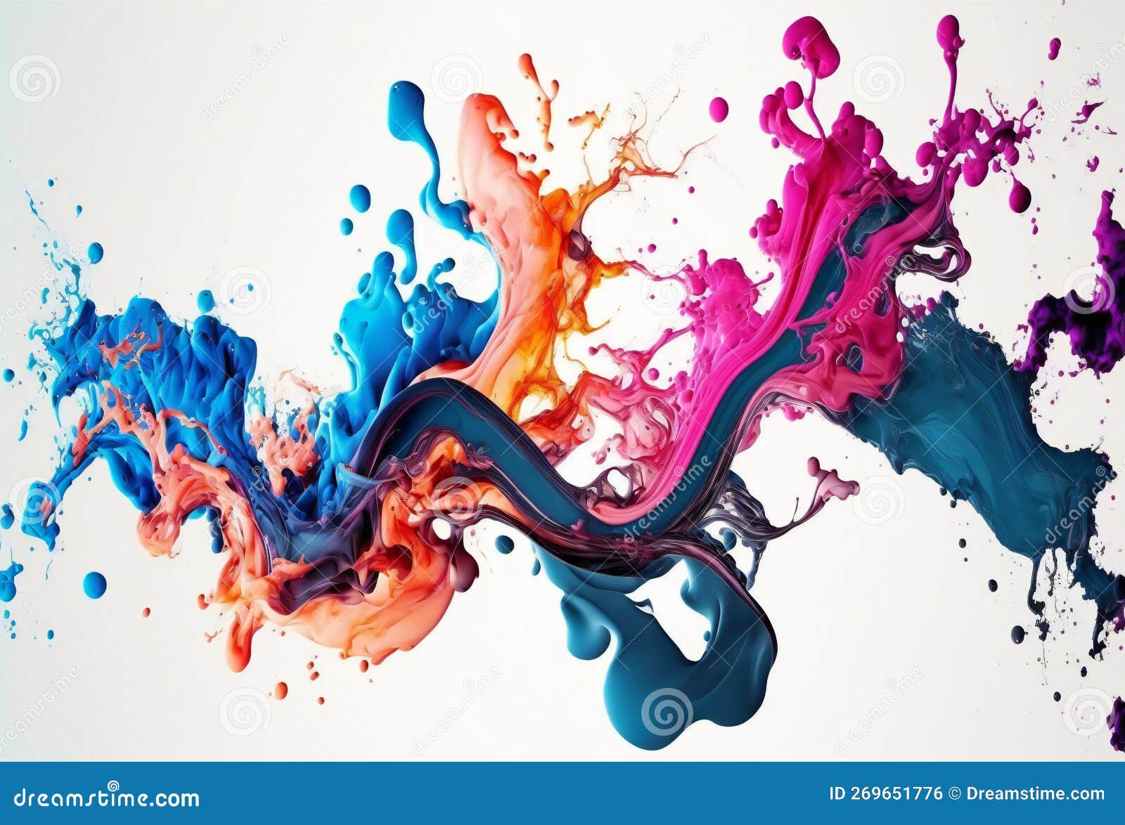 Background with Splashes of Paint and Inks, Abstract, Colors Stock ...