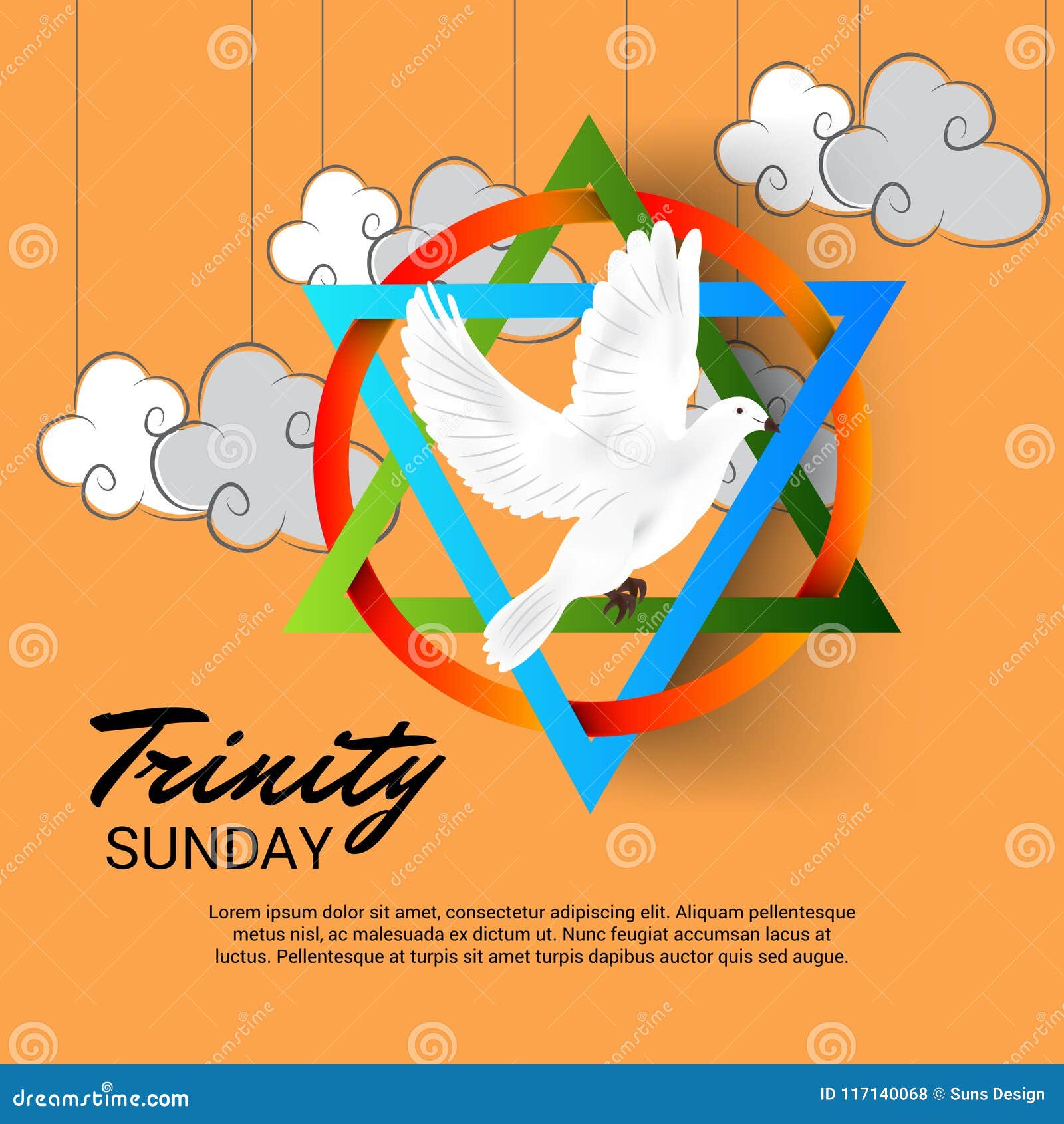 Trinity Sunday. stock illustration. Illustration of colorful - 117140068