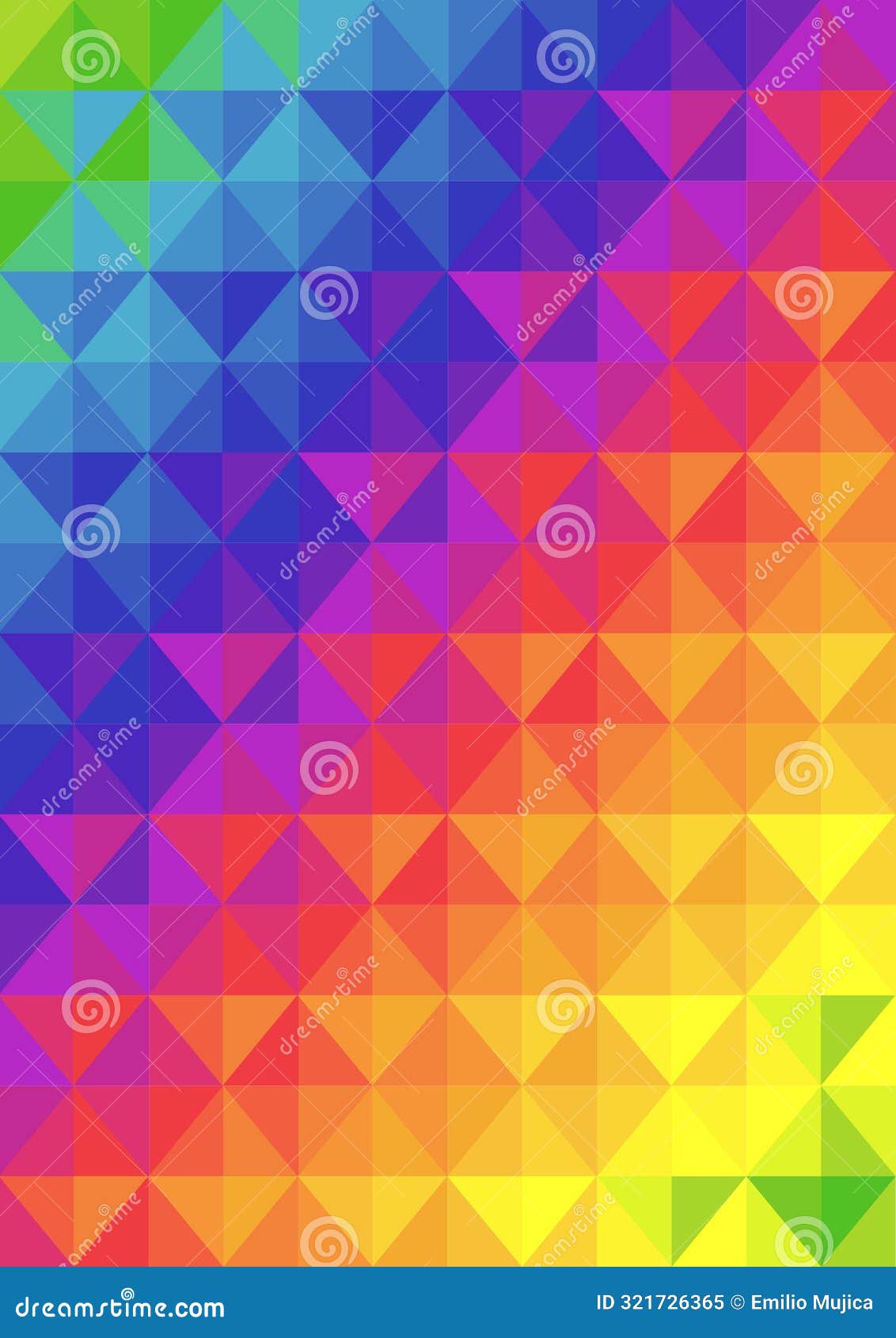 Wallpaper Pattern of Triangles Different Colors Like a Rainbow. Stock ...