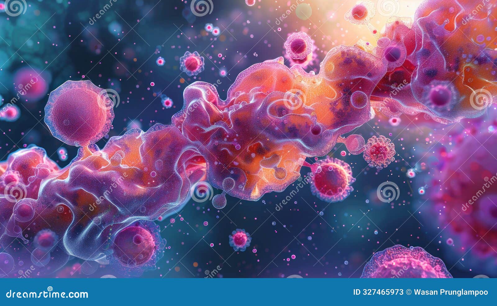 An Illustration of Bacterial Cell Division, Explaining Microbial ...