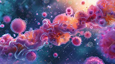 An Illustration of Bacterial Cell Division, Explaining Microbial ...