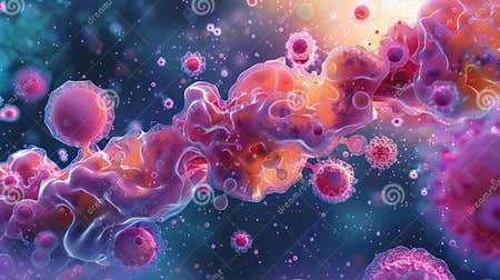 An Illustration of Bacterial Cell Division, Explaining Microbial ...