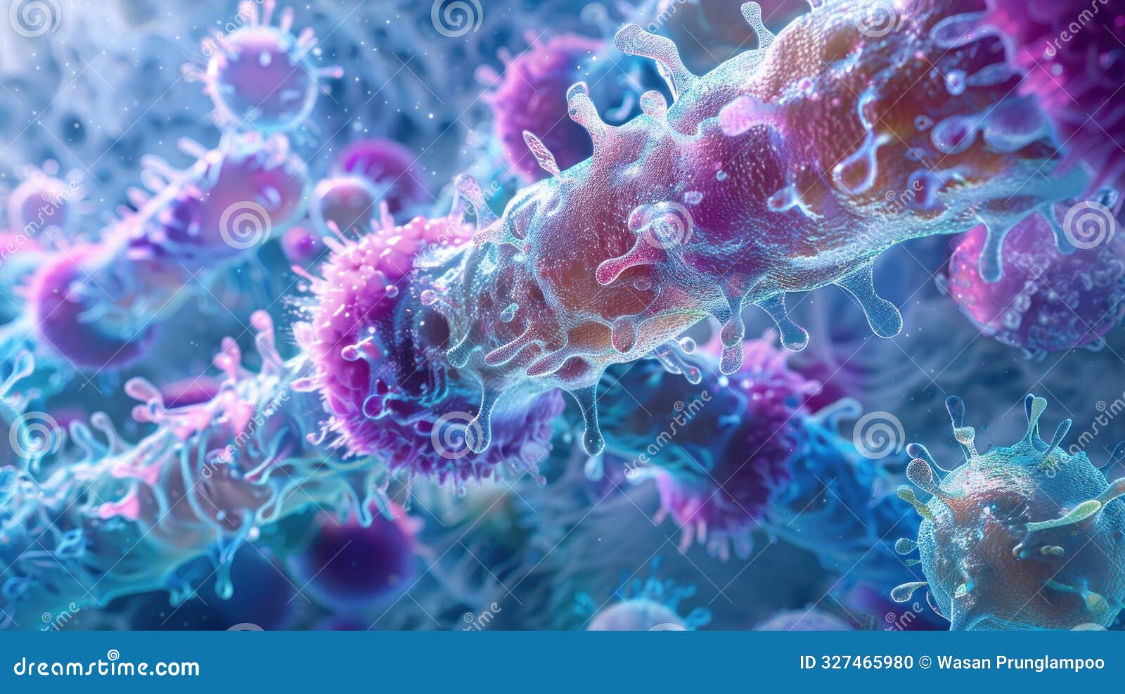 An Illustration of Bacterial Cell Division, Explaining Microbial ...