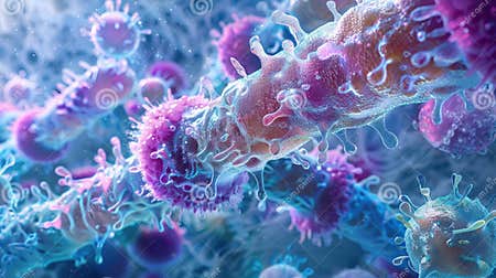 An Illustration of Bacterial Cell Division, Explaining Microbial ...