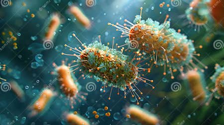 An Illustration of Bacterial Cell Division, Explaining Microbial ...