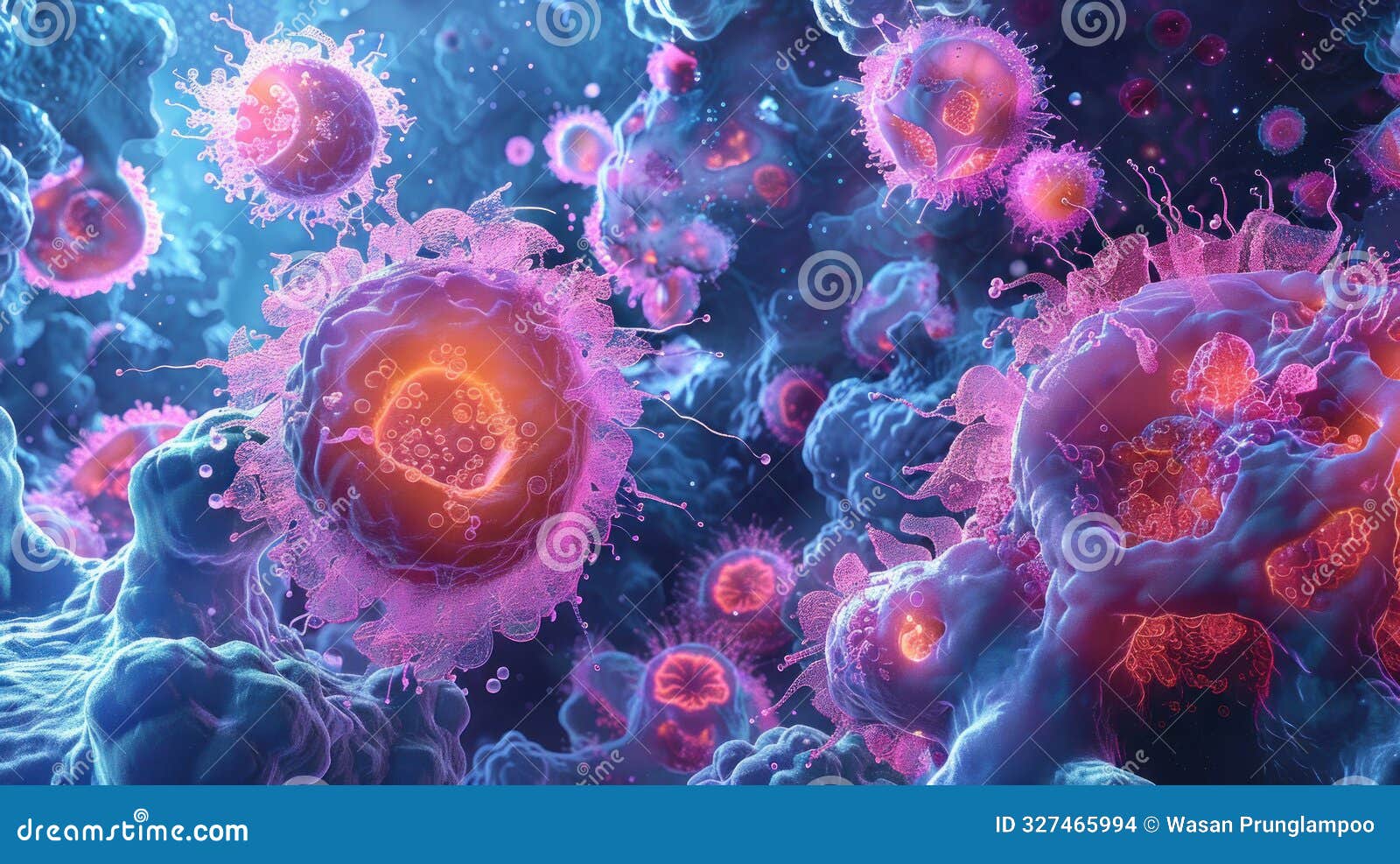 An Illustration of Bacterial Cell Division, Explaining Microbial ...