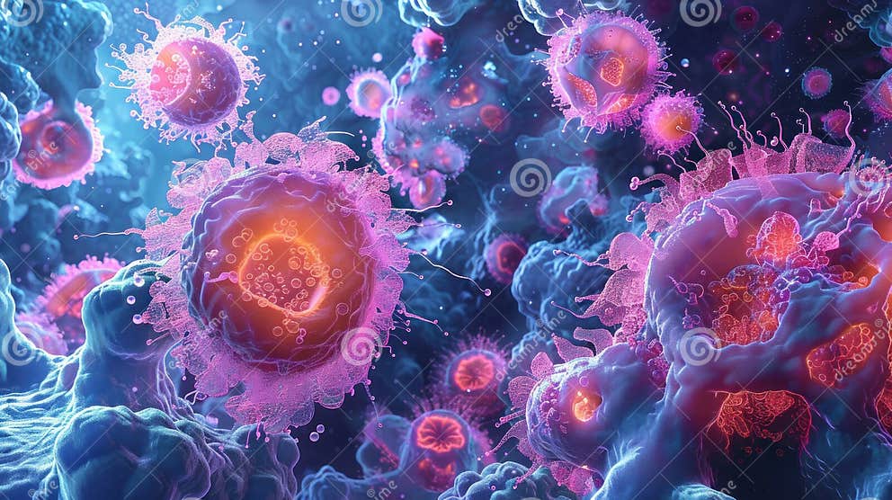 An Illustration of Bacterial Cell Division, Explaining Microbial ...