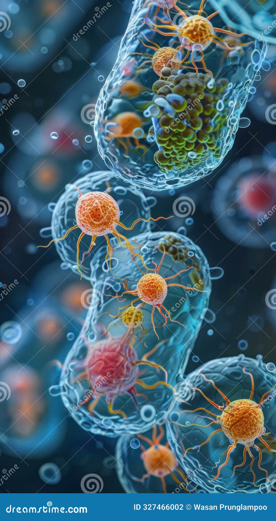 An Illustration of Bacterial Cell Division, Explaining Microbial ...