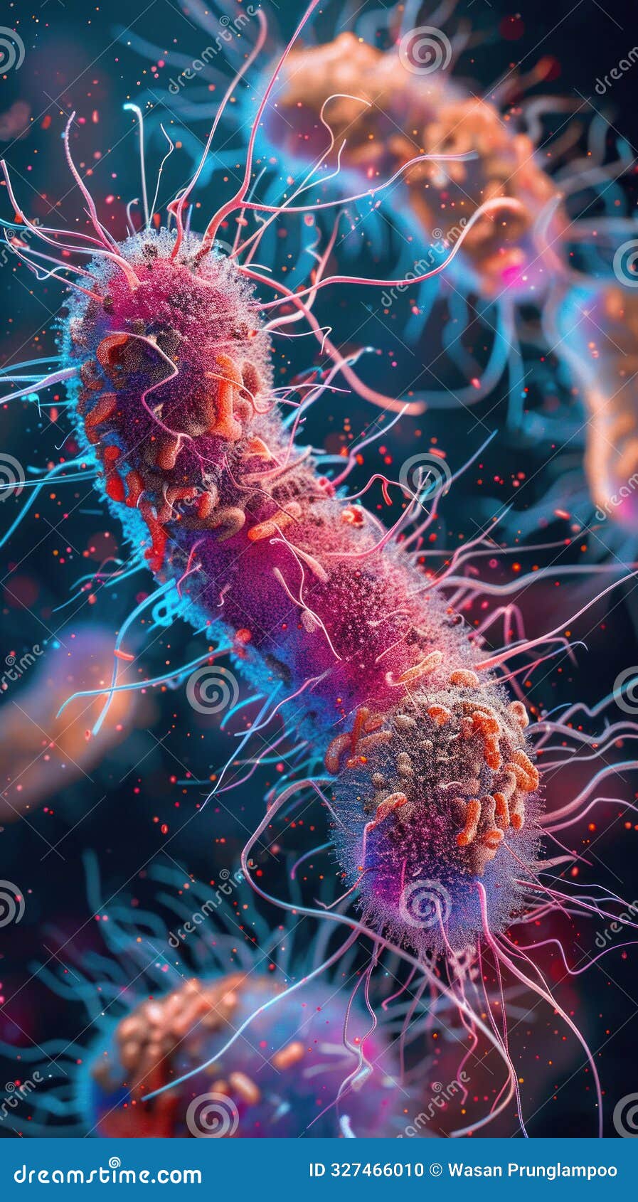 An Illustration of Bacterial Cell Division, Explaining Microbial ...