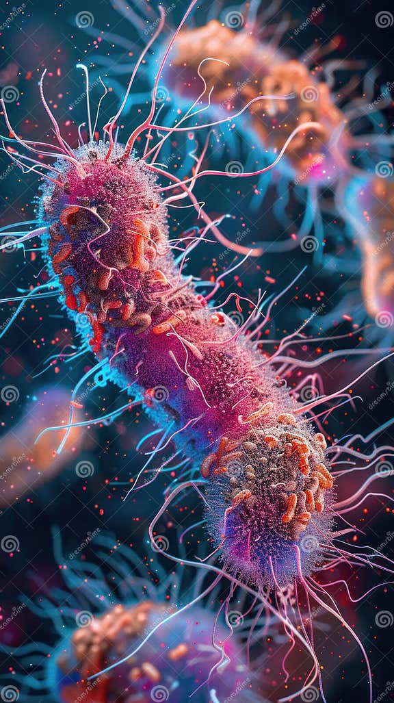 An Illustration of Bacterial Cell Division, Explaining Microbial ...