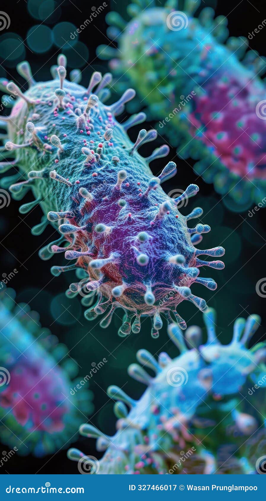 An Illustration of Bacterial Cell Division, Explaining Microbial ...