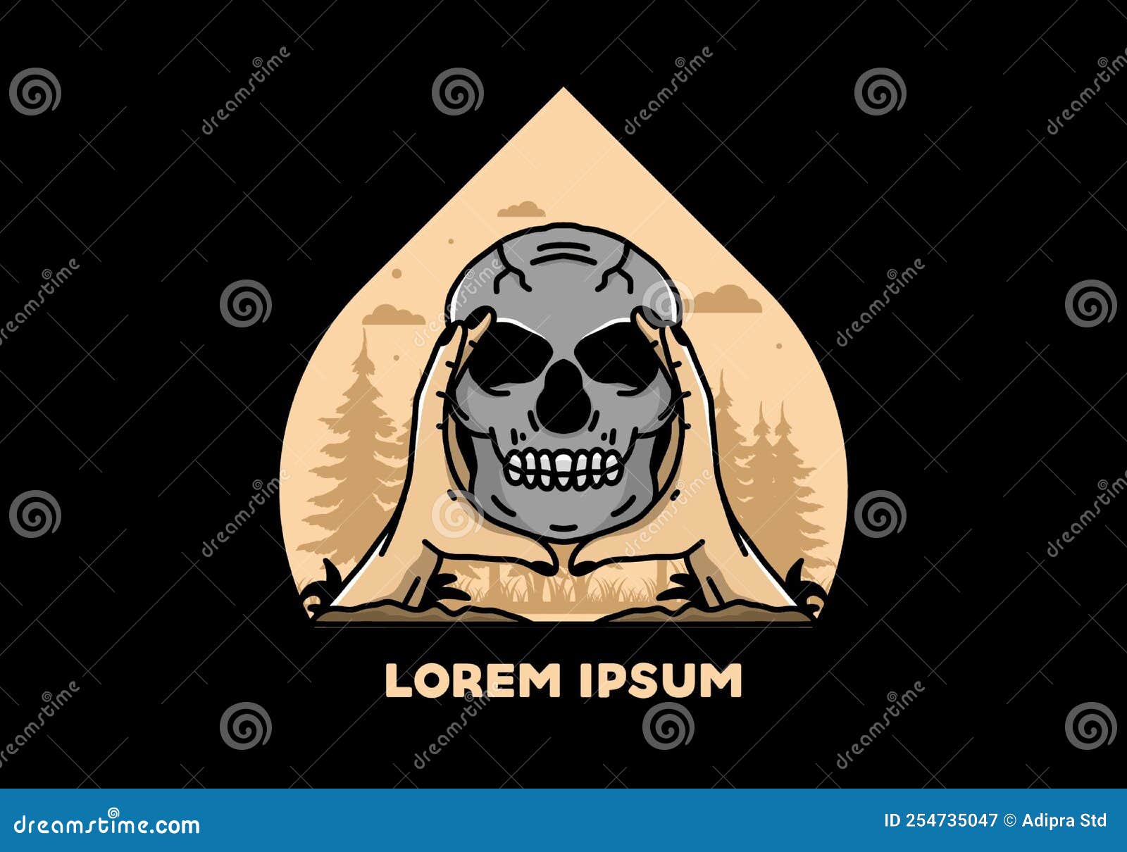 Two Hand Holding a Skull Illustration Badge Stock Vector - Illustration ... Two Hand Holding a Skull Illustration Badge Stock Vector - Illustration ...