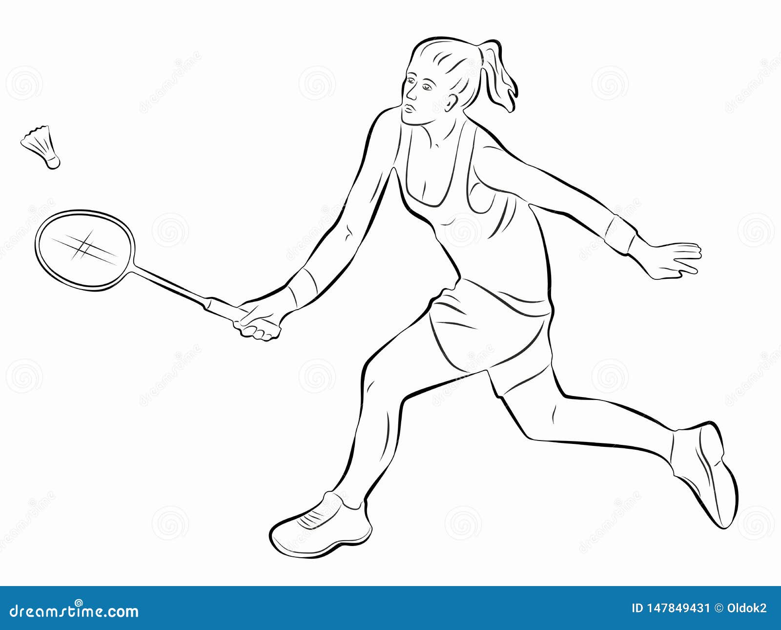Illustration of a Badminton Player , Vector Draw Stock Vector ...