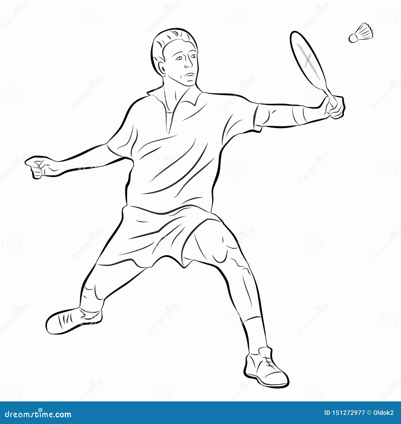 Illustration of a Badminton Player , Vector Draw Stock Vector ...