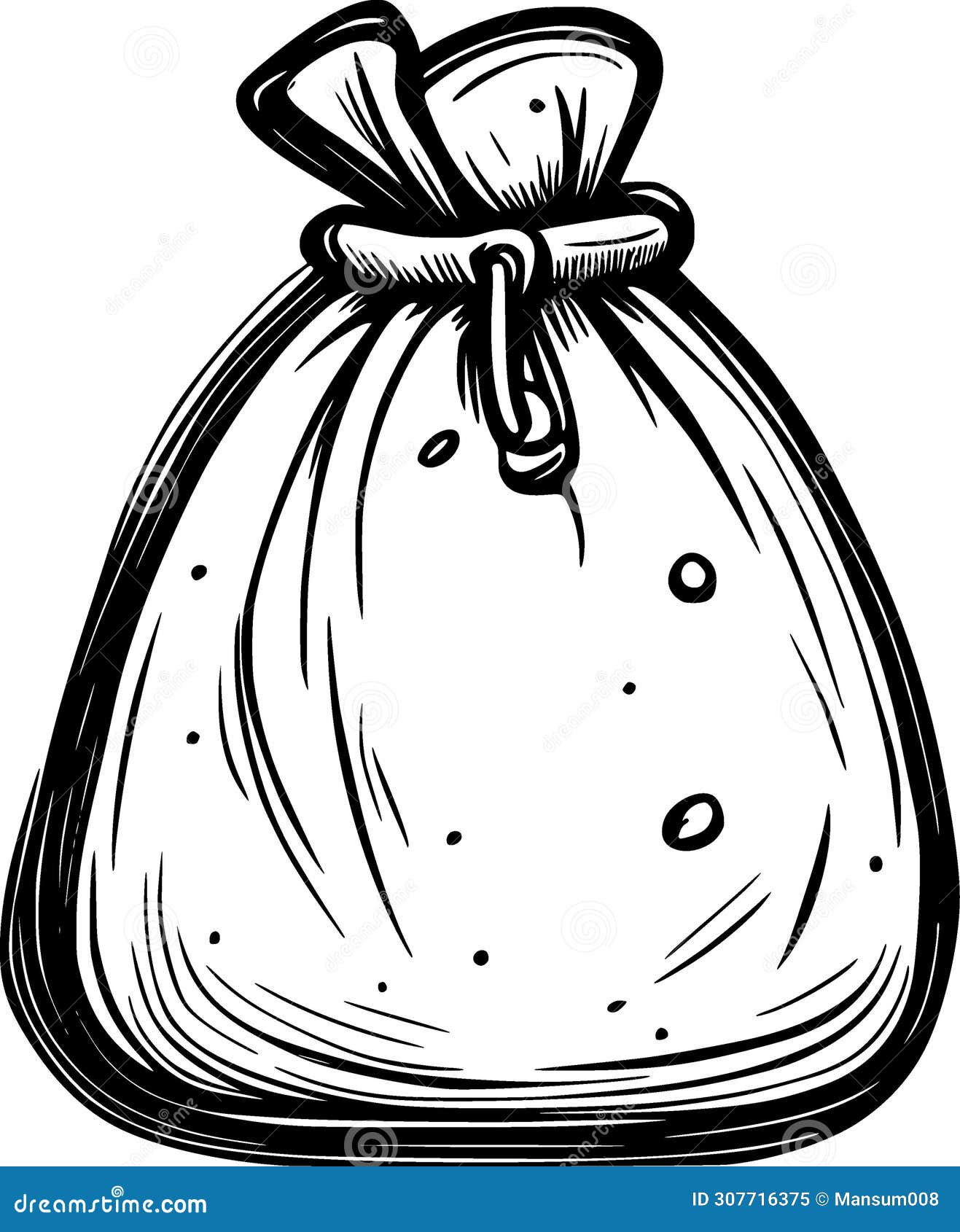 Illustration of Bag of Money, Doodle Hand Drawn Stock Illustration ...