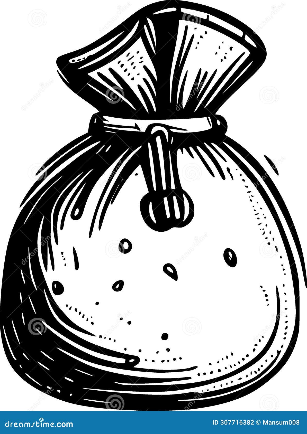 Illustration of Bag of Money, Doodle Hand Drawn Stock Illustration ...