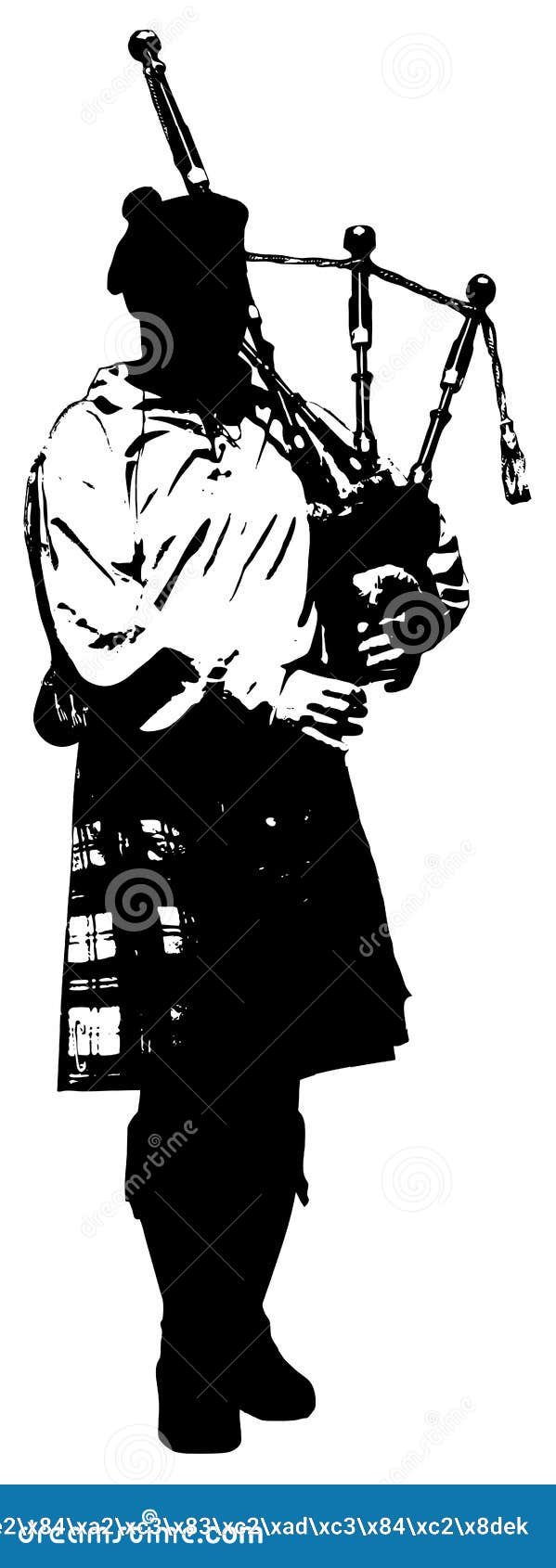 Illustration of bagpiper stock vector. Illustration of musician - 43081765