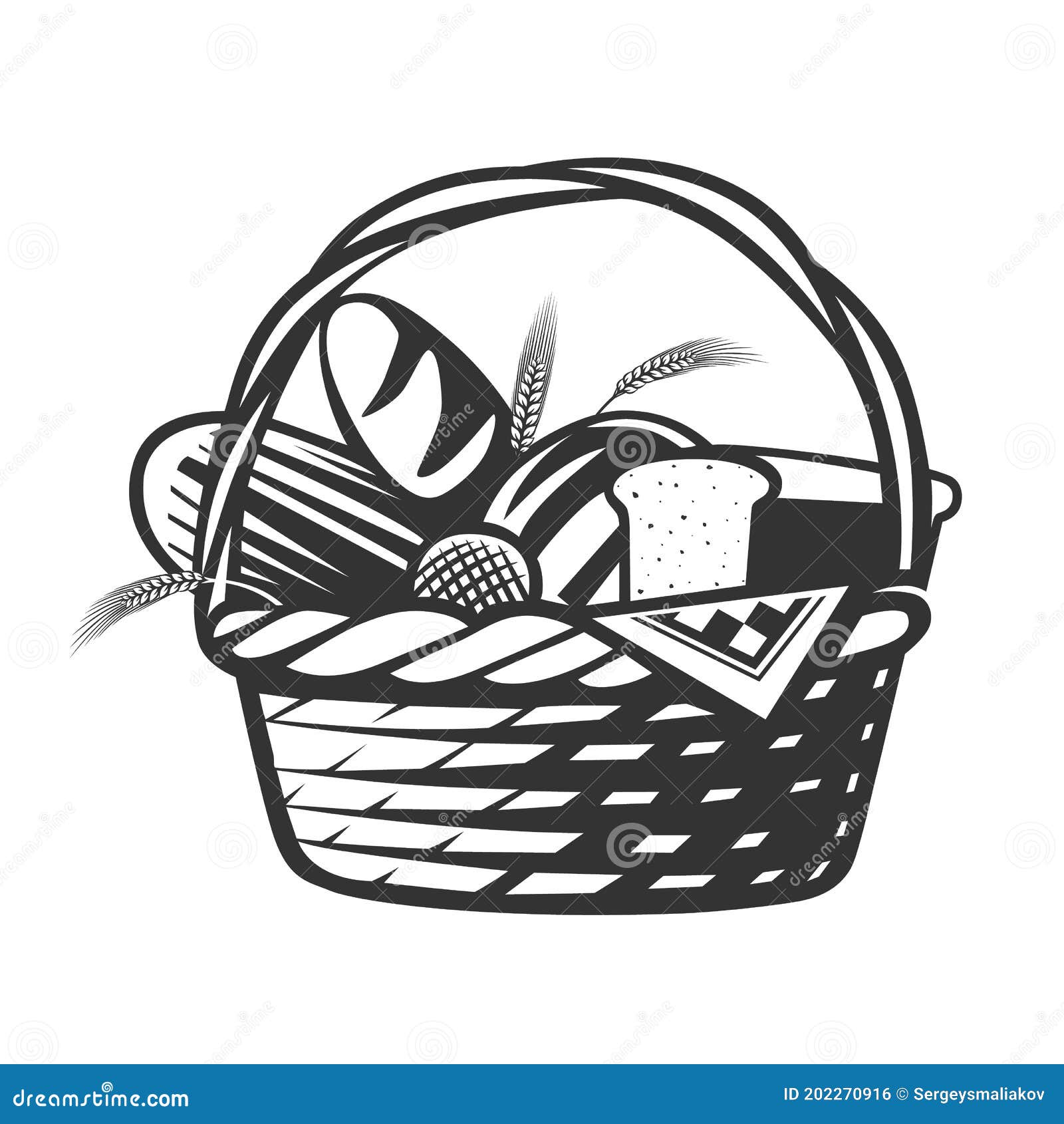 Illustration of the Bakery Basket Stock Vector - Illustration of baker ...