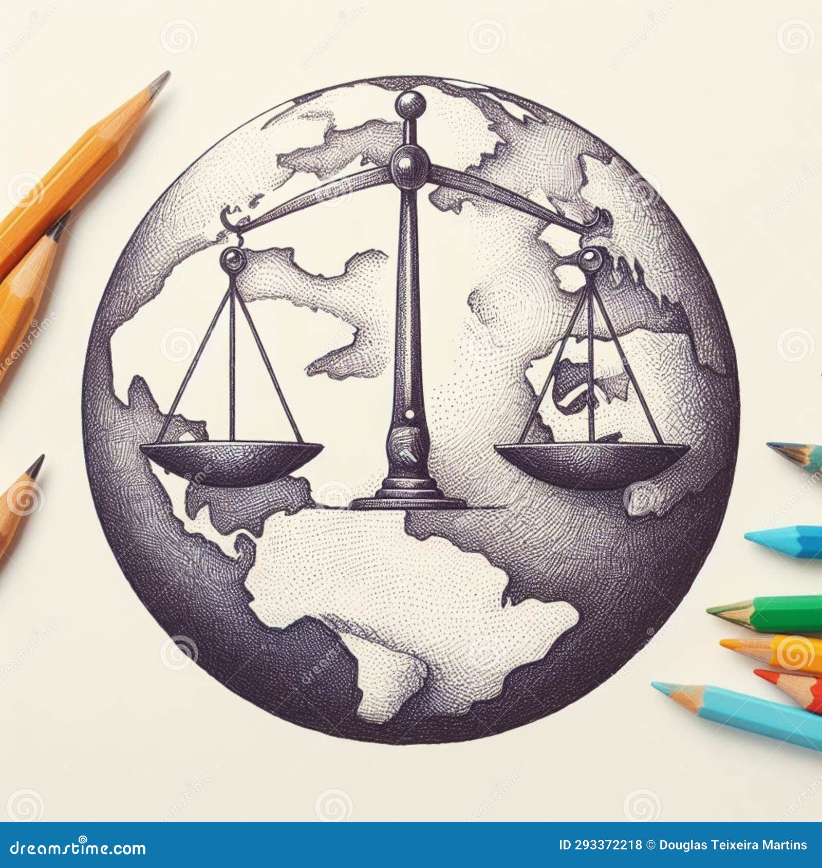Illustration of a Balanced Globe, Highlighting Peaceful Regions Around ...