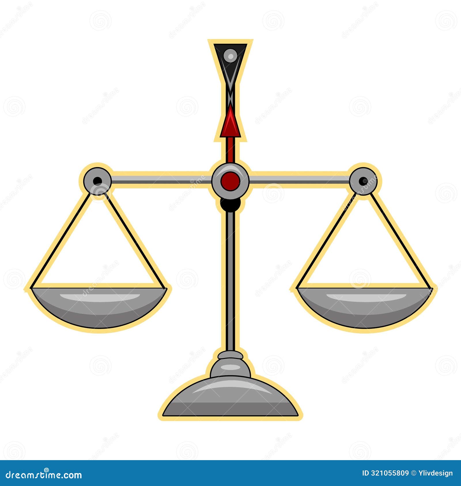 Illustrated Graphic of a Balanced Justice Scale, Representing Law and ...