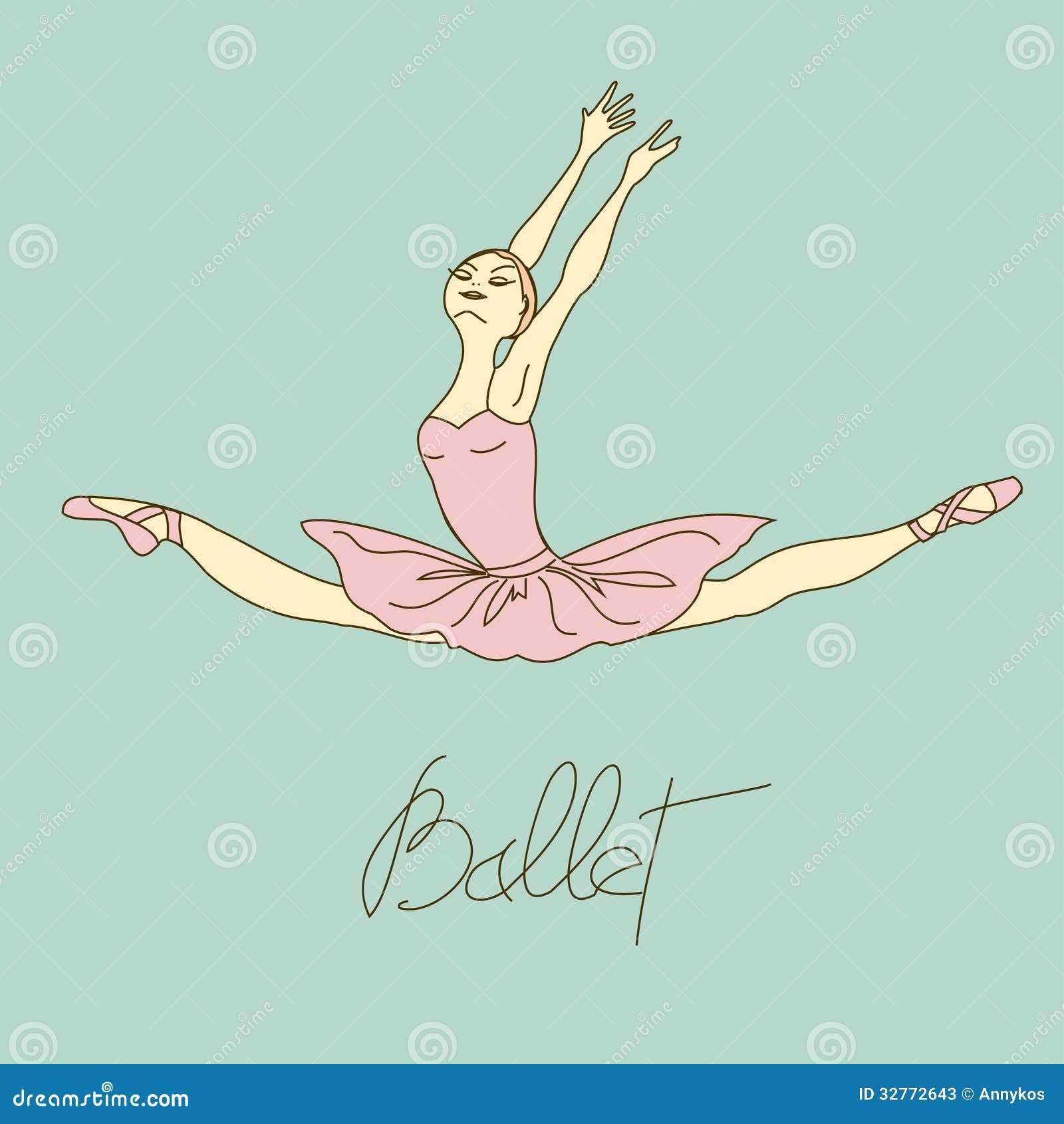 Illustration with Ballet Dancer Stock Vector - Illustration of dancer ...