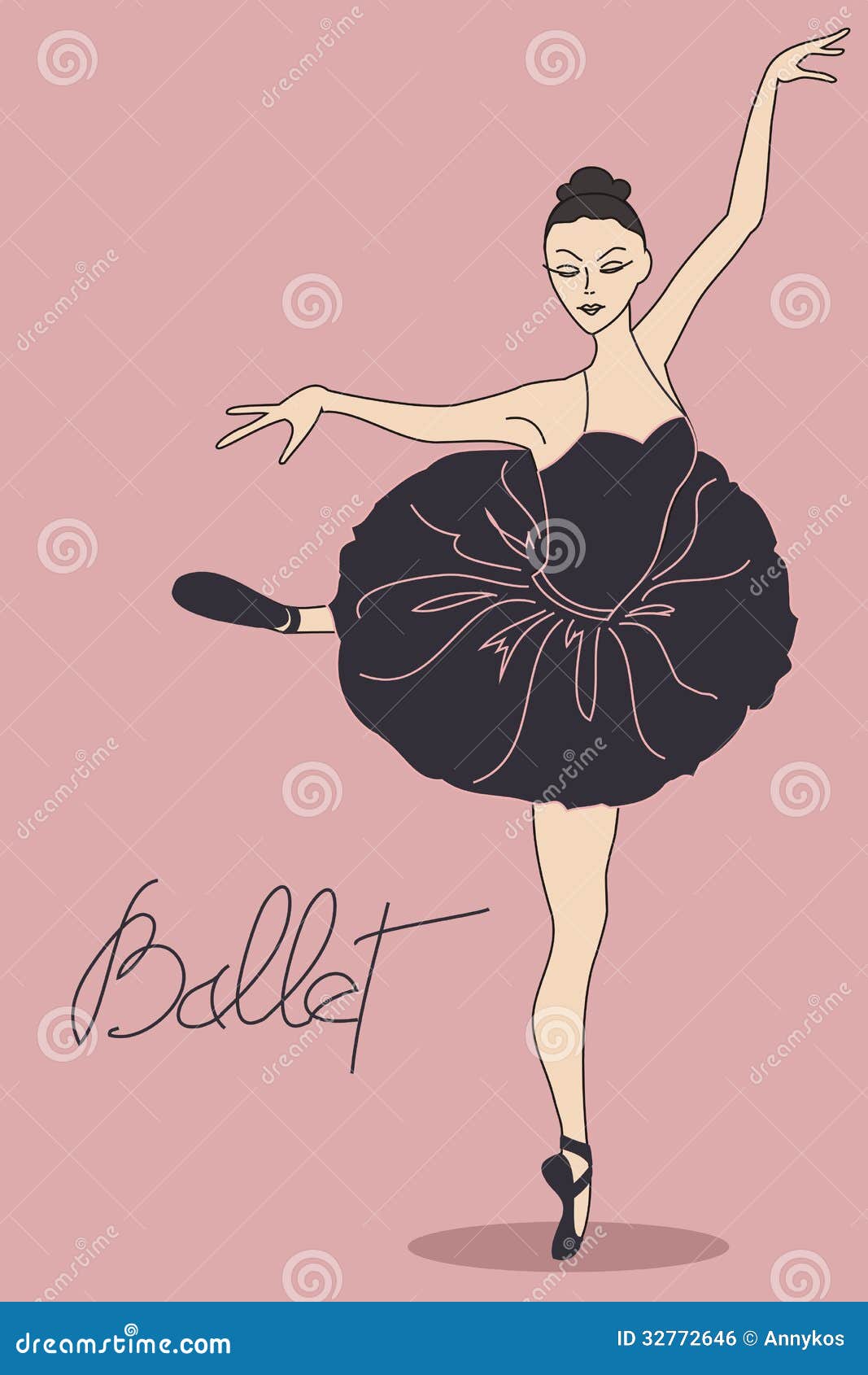 Illustration with Ballet Dancer Stock Vector - Illustration of poise ...