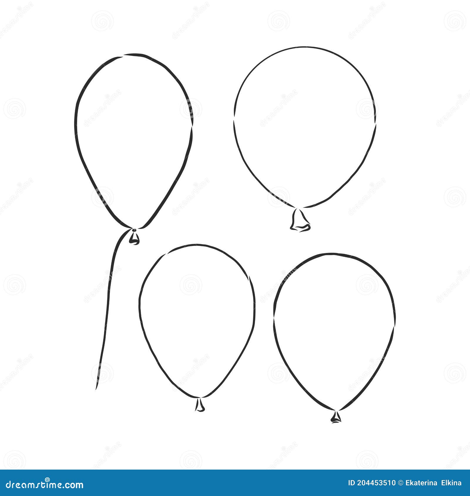 Illustration Balloon. Doodle Style Balloon Vector Sketch Illustration ...